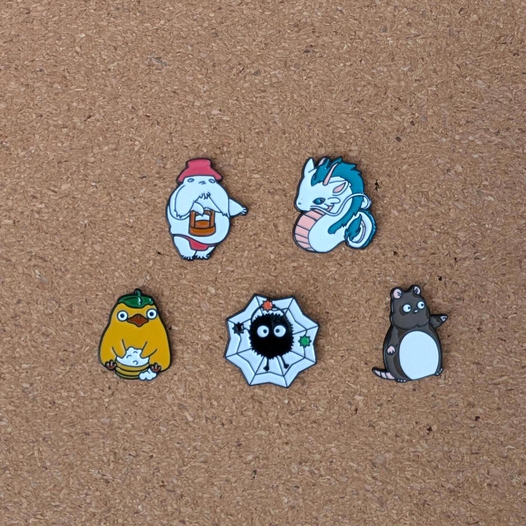Hayao Miyazaki Spirited Away Anime Cartoon Theme Enamel Pins Radish God ...