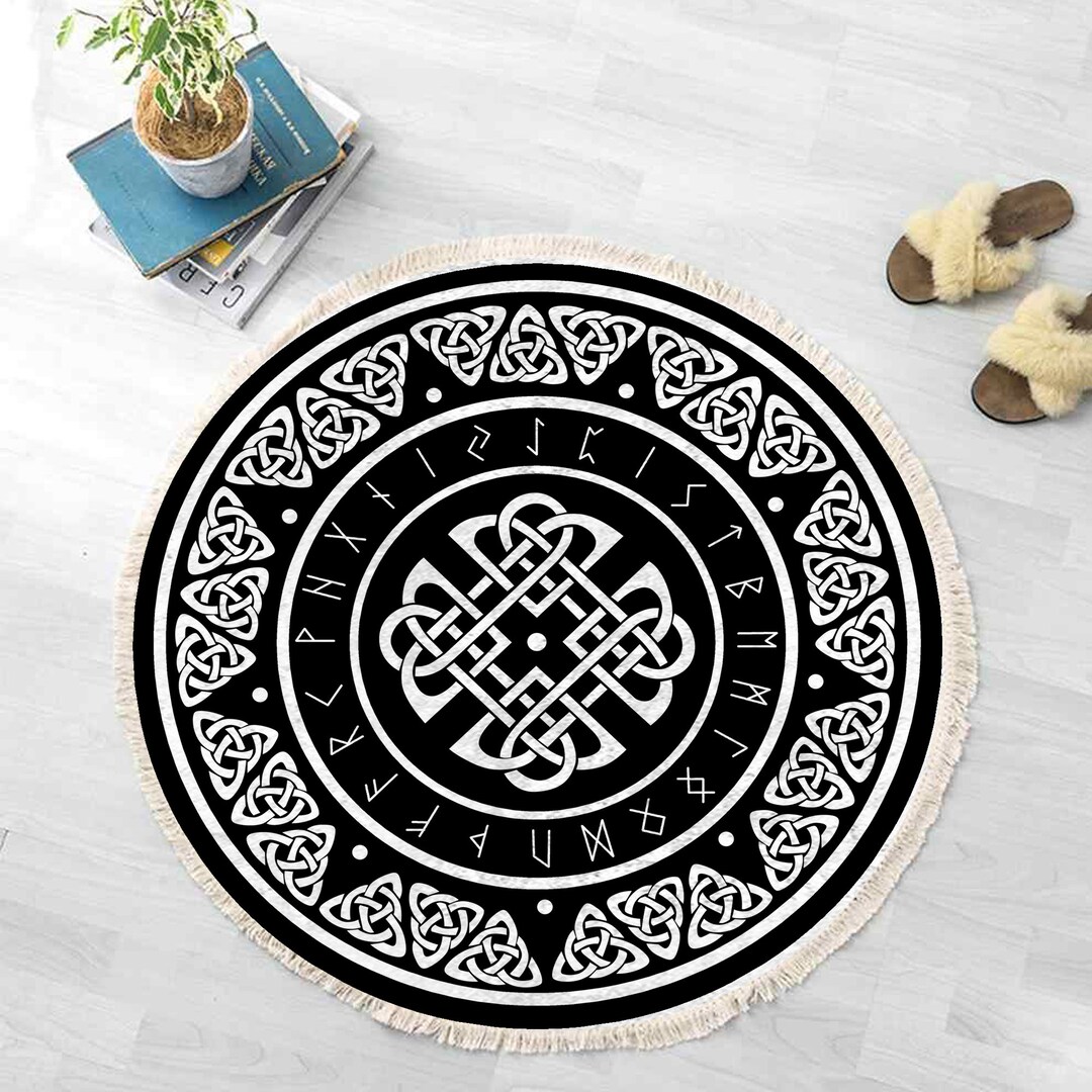 Celt Symbols Decorative Circle Rug - Etsy