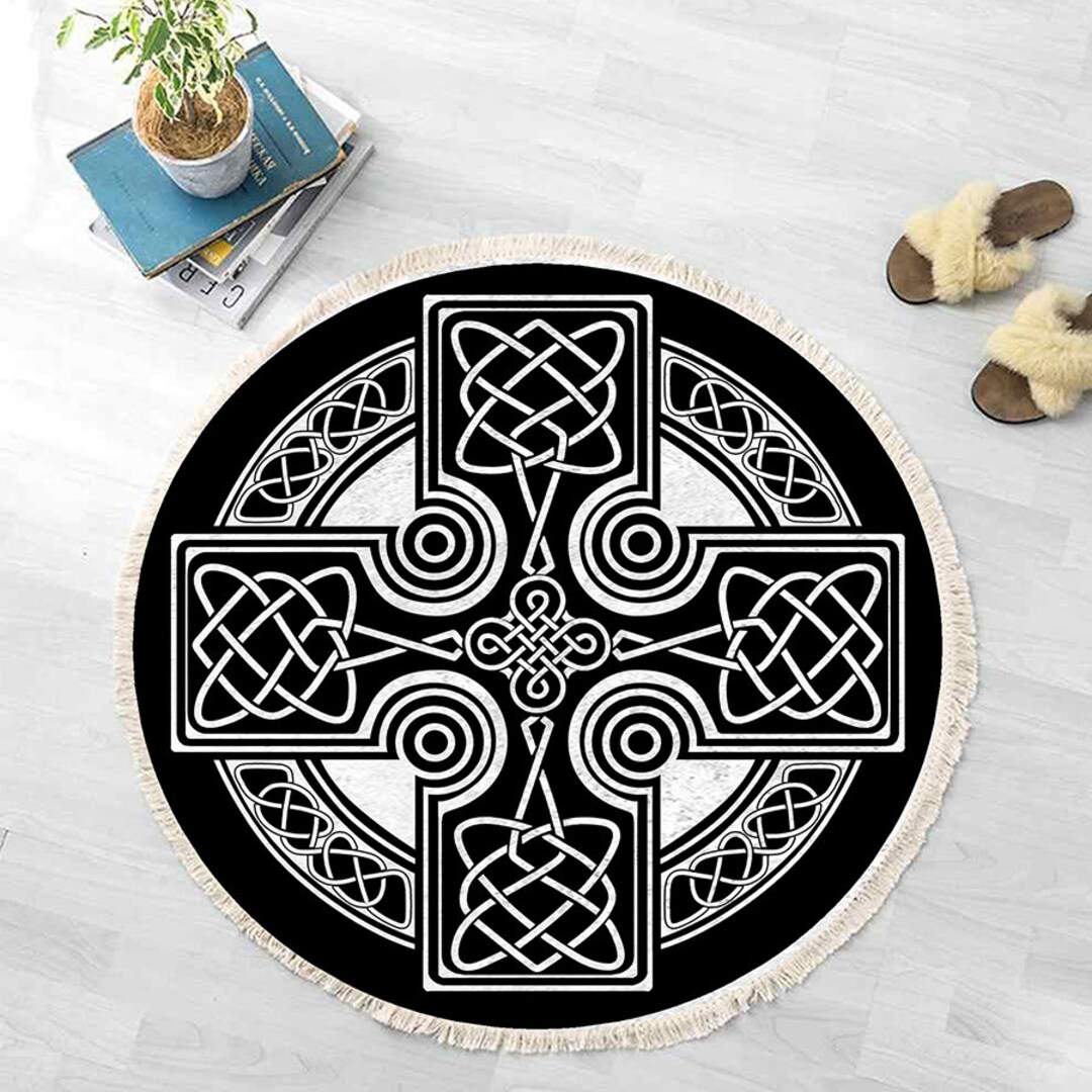 Celt Symbols Decorative Circle Rug - Etsy