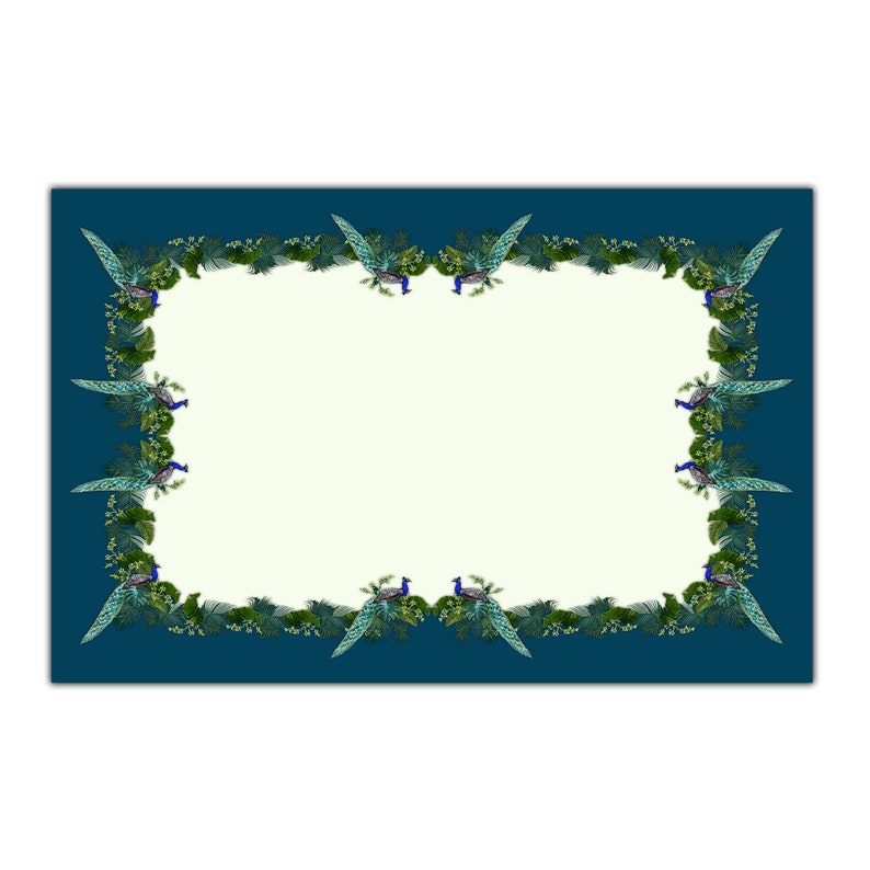 Peacock Themed Table Cloth - Etsy