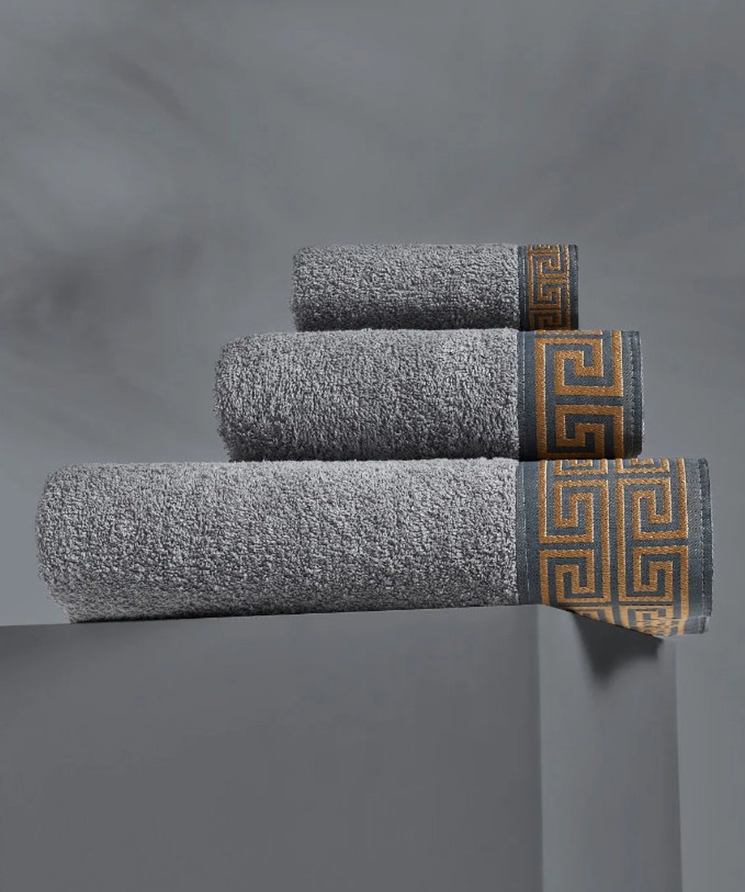 3 Pcs Bath Towel Set Greek Patterned Towel Key Patterned - Etsy