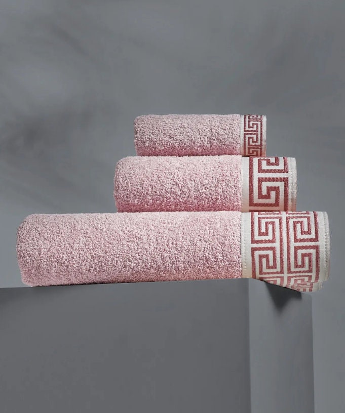 3 Pcs Bath Towel Set Greek Patterned Towel Key Patterned - Etsy