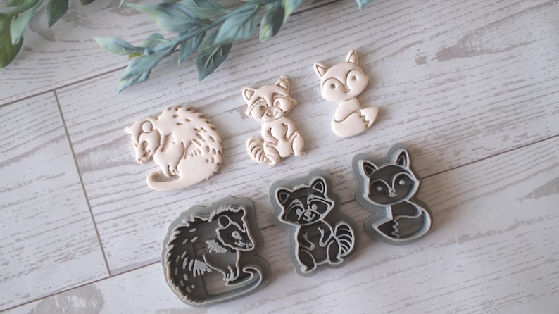 Opossum- Raccoon- Fox, Abstract Polymer Clay Earring Cutter: Jewelry ...