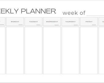 A4 A5 Letter Simple Weekly Planner Printable L Digital - Etsy