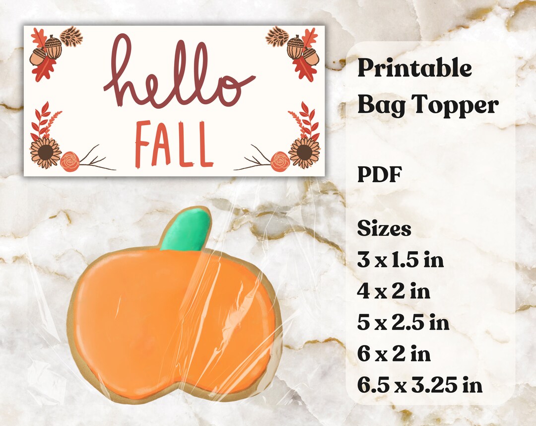 Printable Fall Bag Toppers, Autumn Bag Toppers Printable, Fall ...
