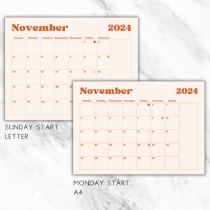 Editable November 2024 Calendar Printable With Moon Phases, Letter, A4 ...