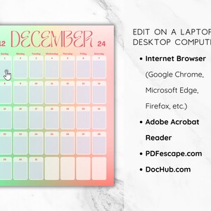 Editable December 2024 Calendar Printable, Retro Groovy December 2024 ...