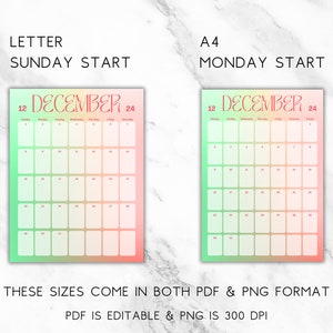 Editable December 2024 Calendar Printable, Retro Groovy December 2024 ...