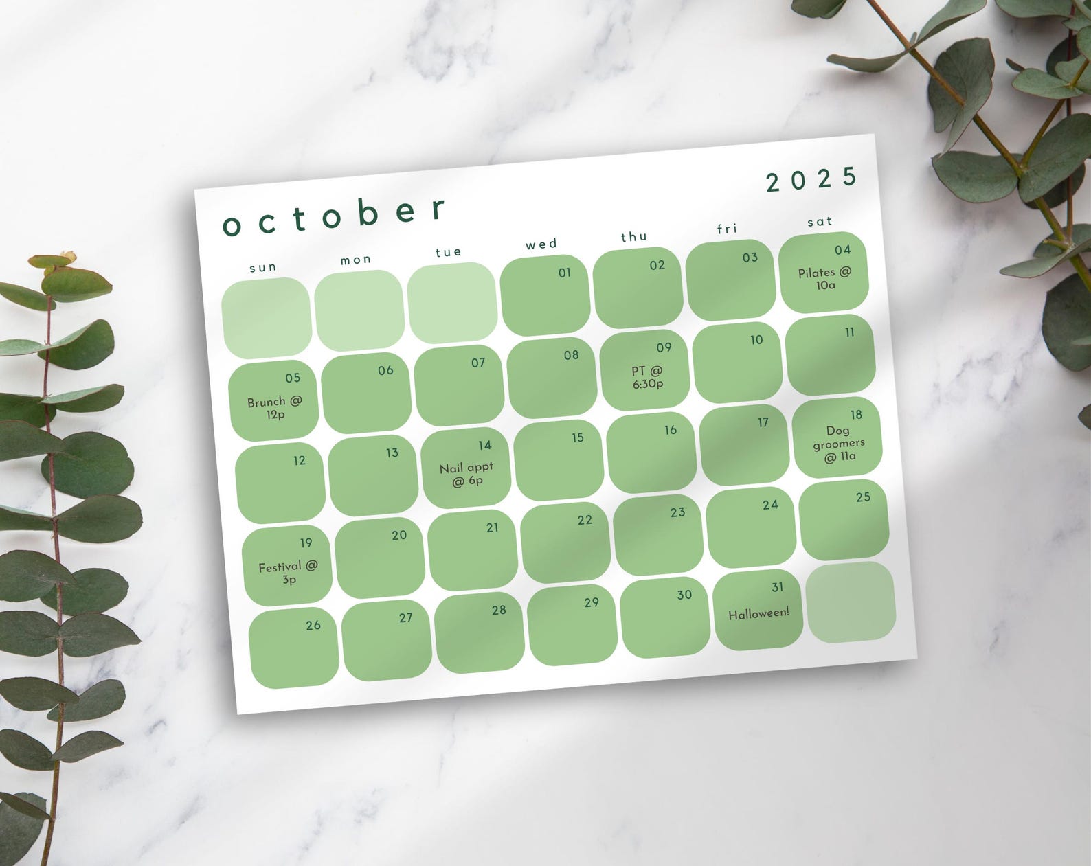 2025 Editable Calendar Printable, Letter, A4, Minimalism Calendar ...