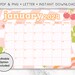 EDITABLE January 2024 Calendar Printable, Retro January 2024 Printable ...