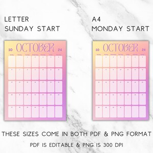 Editable October 2024 Calendar Printable, Retro Groovy October 2024 ...