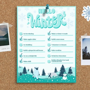 Winter Bucket List Template, Printable Winter Bucket List, Letter, A4 ...