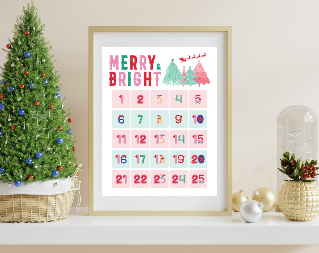 Christmas Countdown Printable, Modern Christmas Countdown Printable ...