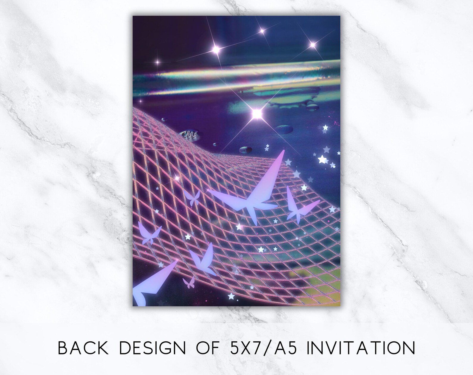 Editable Birthday Invitation Template - Y2K Cybercore, Pink, Purple ...