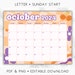 Editable October 2024 Calendar Printable, Retro October 2024 Printable ...