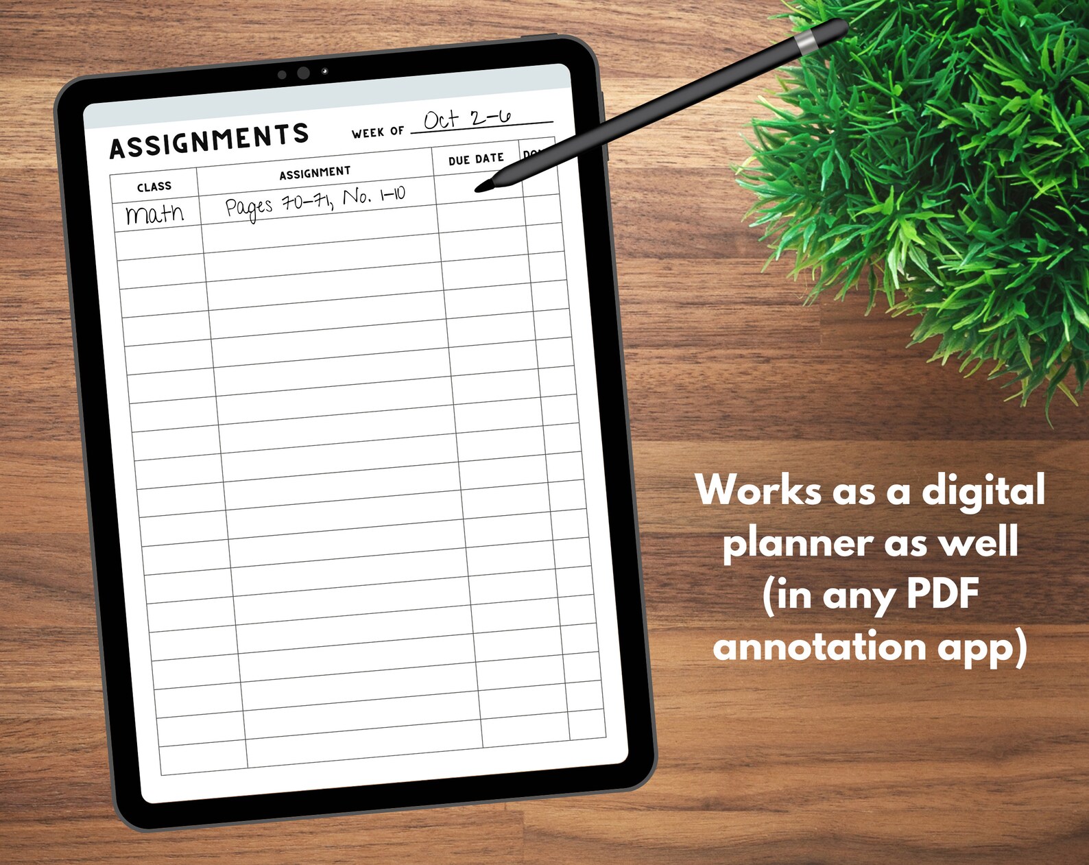 Printable Weekly Assignment Tracker, Letter, A4, Homework Organizer ...