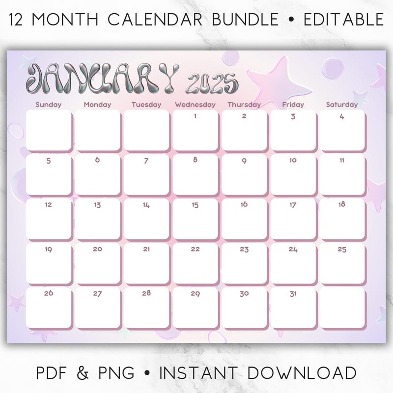 Y2k Calendar 2025 - Etsy