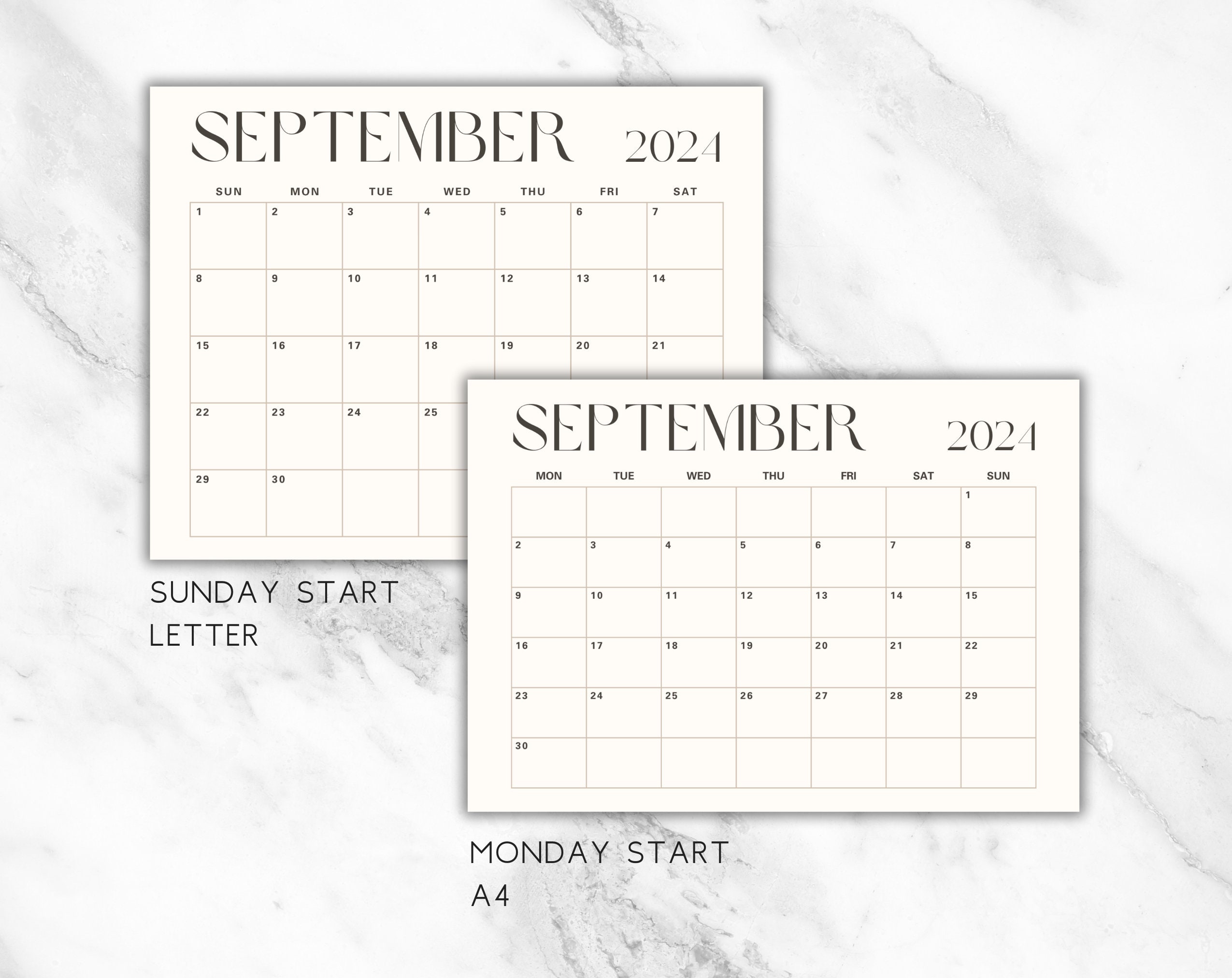 Editable September 2024 Calendar Printable, Simple Modern September ...