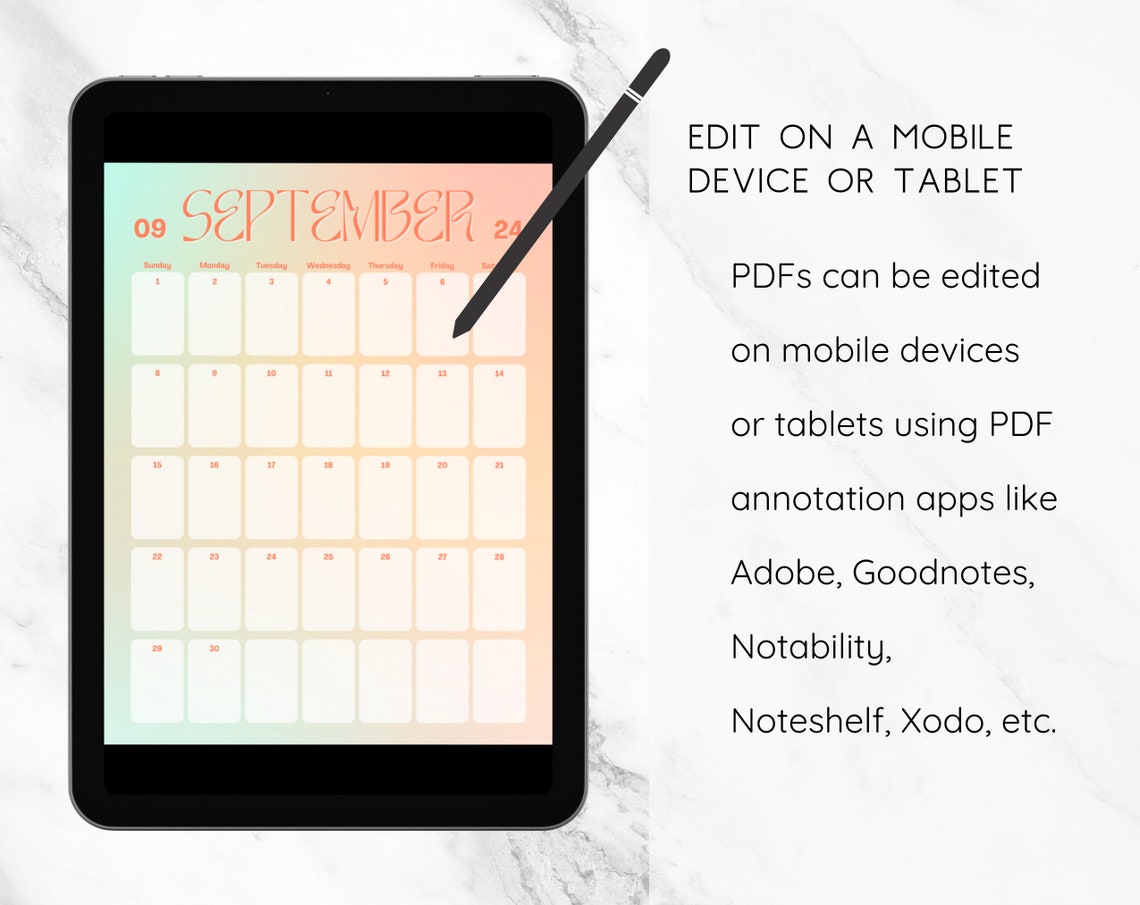 Editable September 2024 Calendar Printable, Retro Groovy September 2024 ...