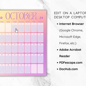Editable October 2024 Calendar Printable, Retro Groovy October 2024 ...