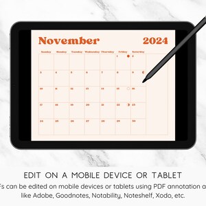 Editable November 2024 Calendar Printable With Moon Phases, Letter, A4 ...