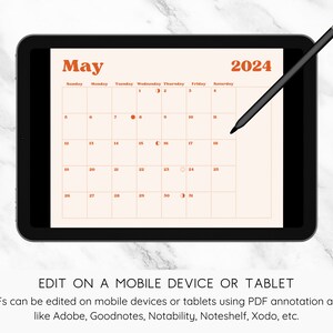 Editable May 2024 Calendar Printable With Moon Phases, Letter, A4 ...