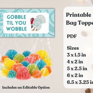 Printable Thanksgiving Bag Toppers, Autumn Bag Toppers Printable ...