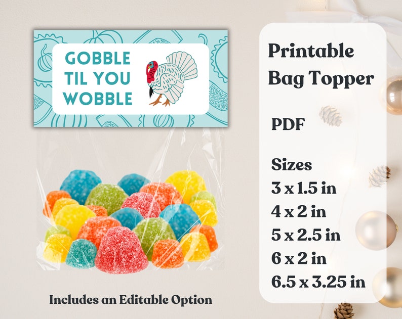 Printable Thanksgiving Bag Toppers, Autumn Bag Toppers Printable ...