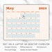 Editable May 2024 Calendar Printable With Moon Phases, Letter, A4 ...