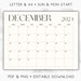 Editable December 2024 Calendar Printable, Simple Modern December 2024 ...