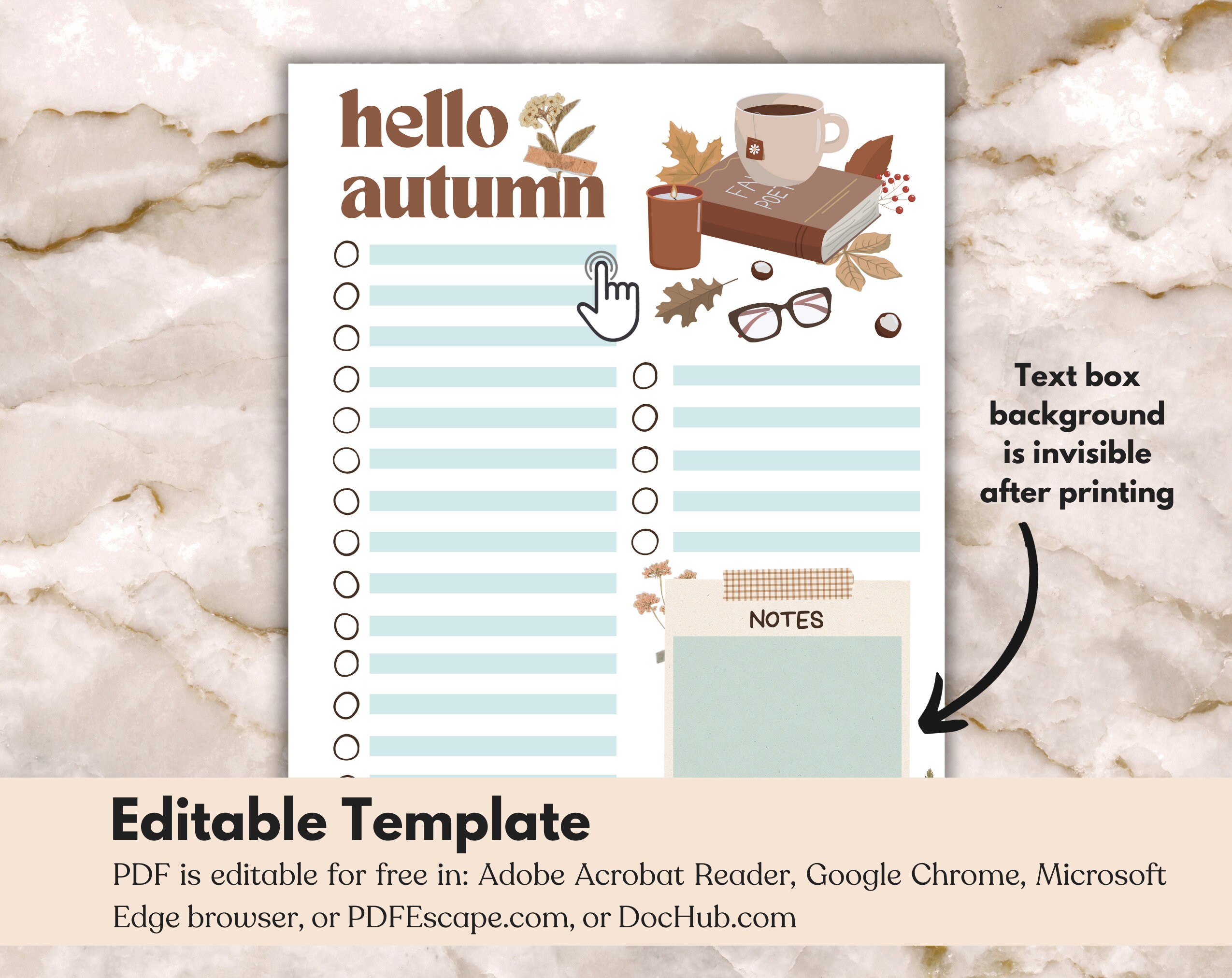 Editable Fall Bucket List, Printable Fall Bucket List,letter Autumn ...