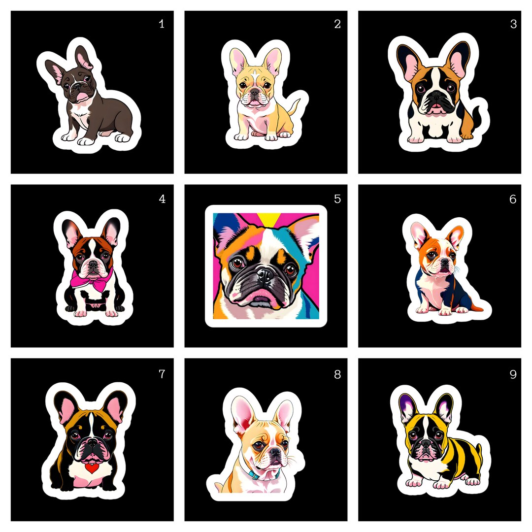 Cute Cartoon Style French Bulldog Pop Art Original Digital Art Large ...