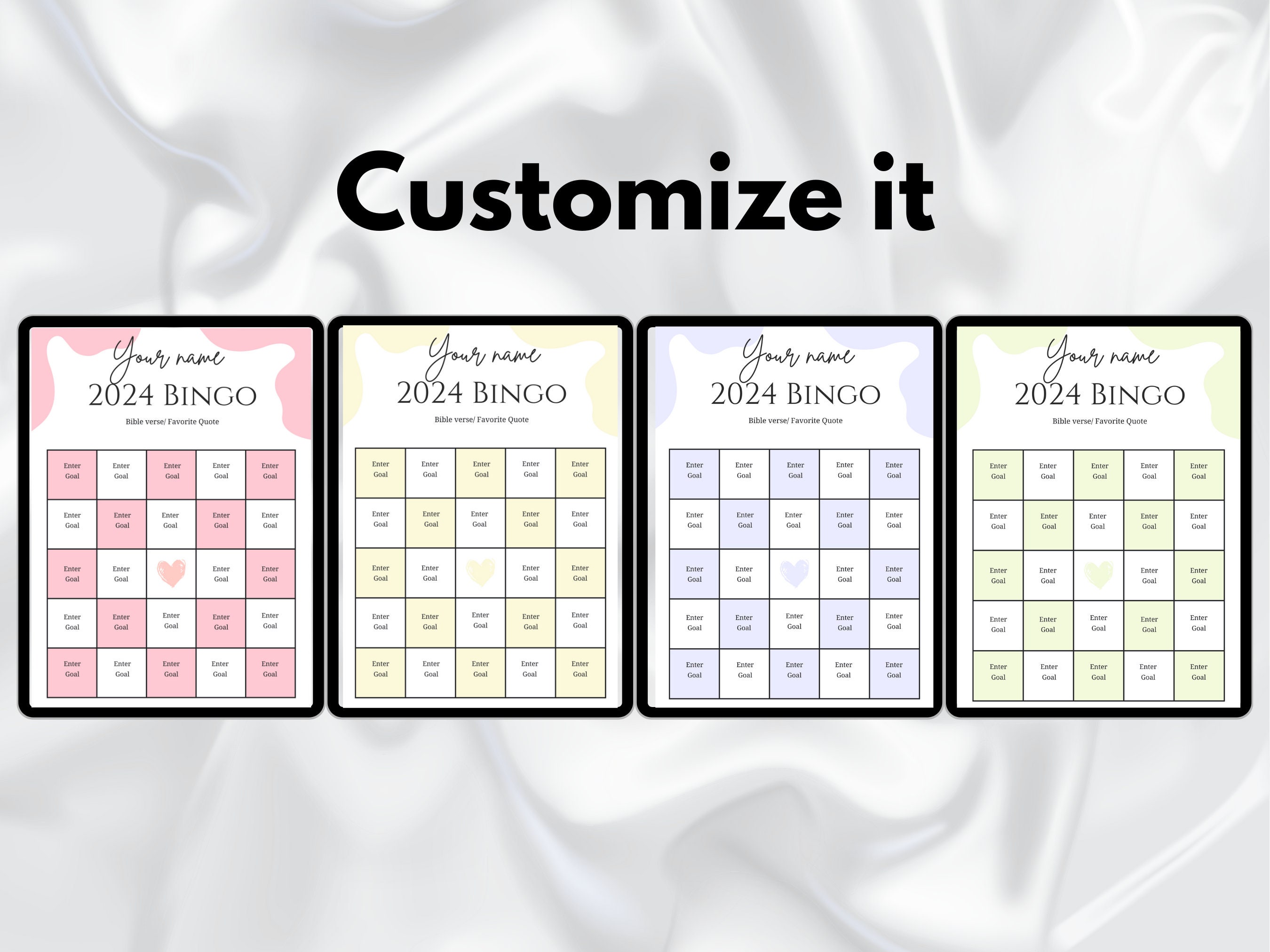 2024 Bingo Card Digital Template Manifestation Bingo Digital Bingo Card ...