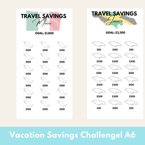 Vacation Savings Challenge Printable Money Saving Challenge A6 Sized ...