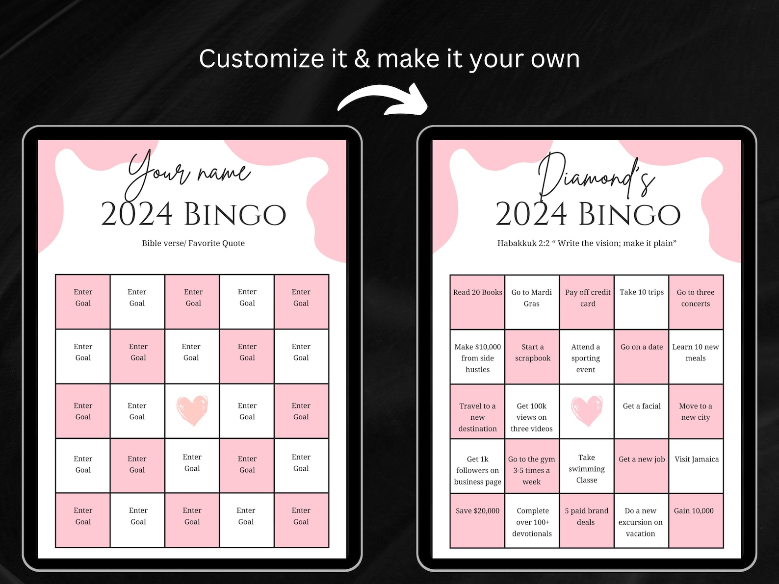 2024 Bingo Card Digital Template Manifestation Bingo Digital Bingo Card New Years Resolution ...