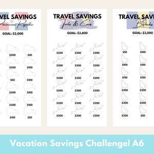 Vacation Savings Challenge Printable Money Saving Challenge A6 Sized ...