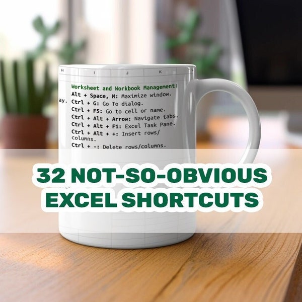 Excel Shortcut Mug - Etsy
