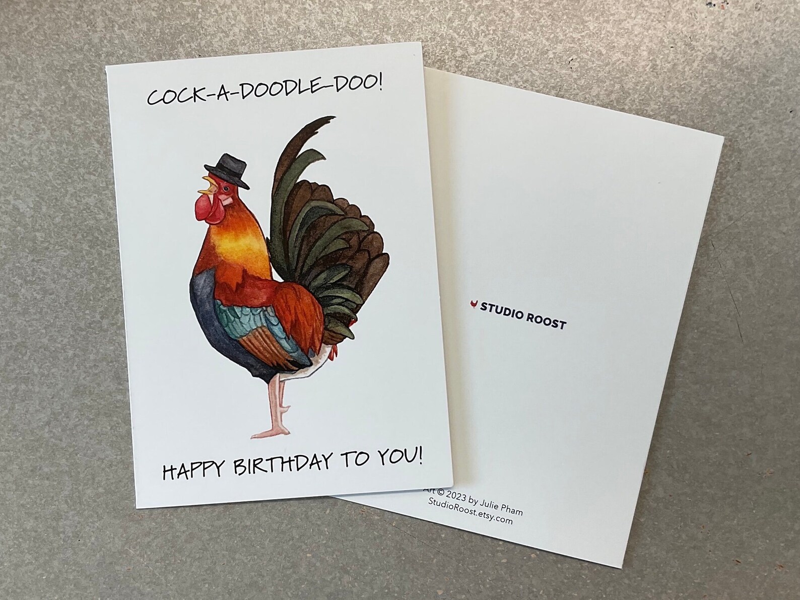 Funny Animal Pun Birthday Card Set: Watercolor Ducks & Rooster - Etsy
