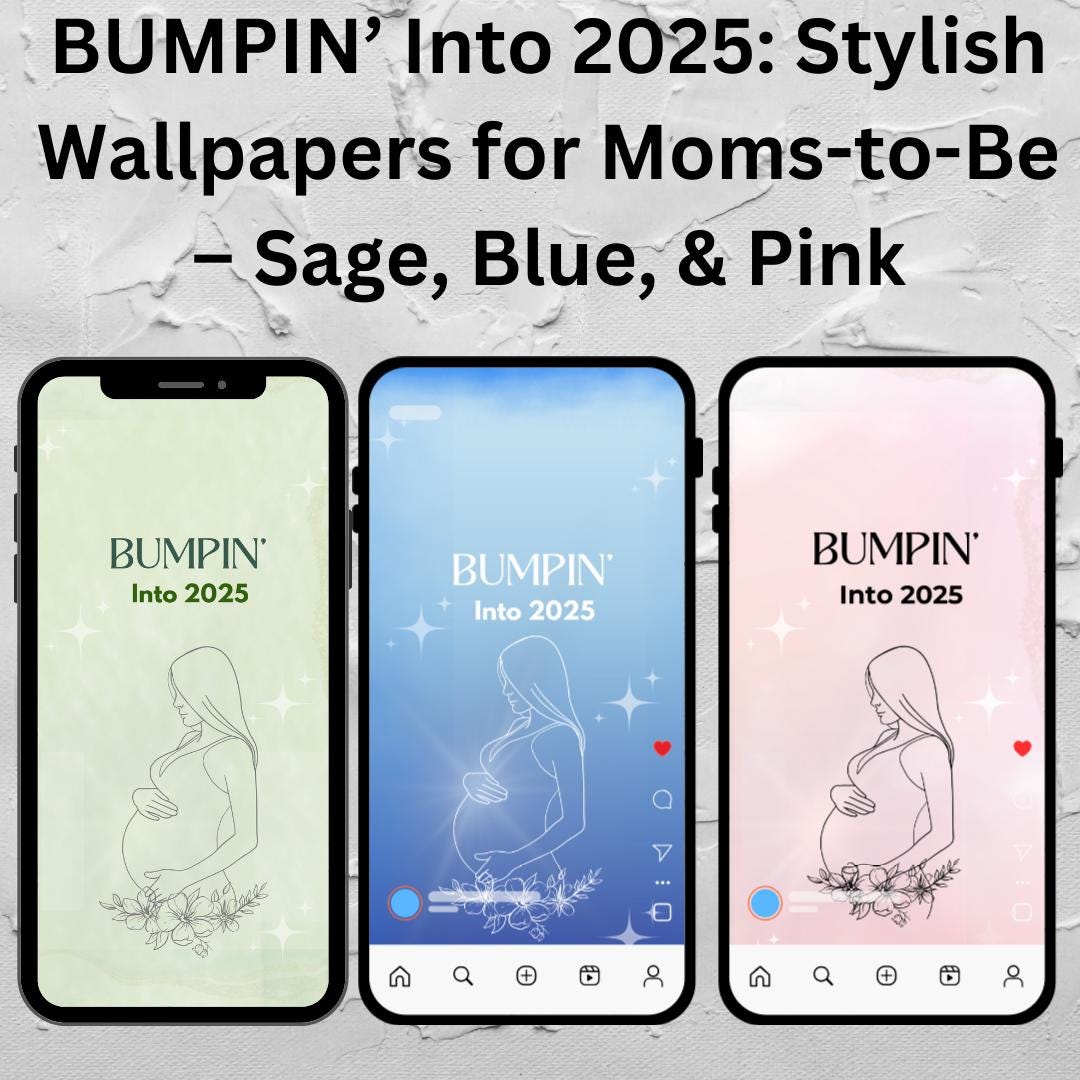 BUMPIN’ Into 2025: Beautiful Pregnancy Wallpapers to Celebrate Your Journey – 3 Aesthetic Colors ...