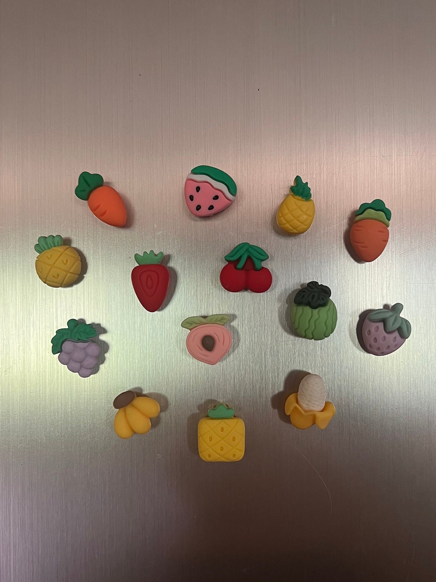 Tiny Mini Fruit and Veggie Magnets Set of 8 - Etsy