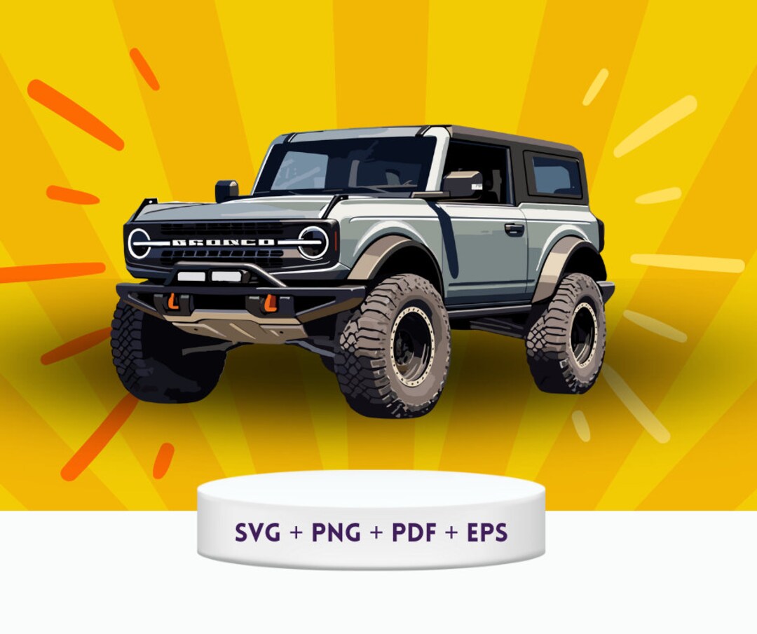 Cartoon Ford Bronco Svg Png Eps, Commercial Use Clipart Vector Graphics ...