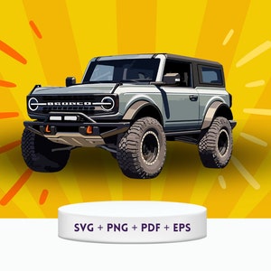 Cartoon Ford Bronco Svg Png Eps, Commercial Use Clipart Vector Graphics ...