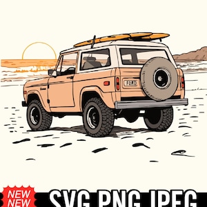 Cartoon Ford Bronco, Commercial Use Clipart Vector Graphics for ...
