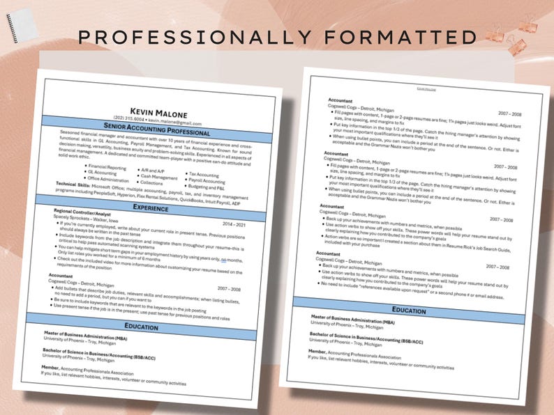 Best Professional Resume Template for Microsoft Word | Includes Cover ...
