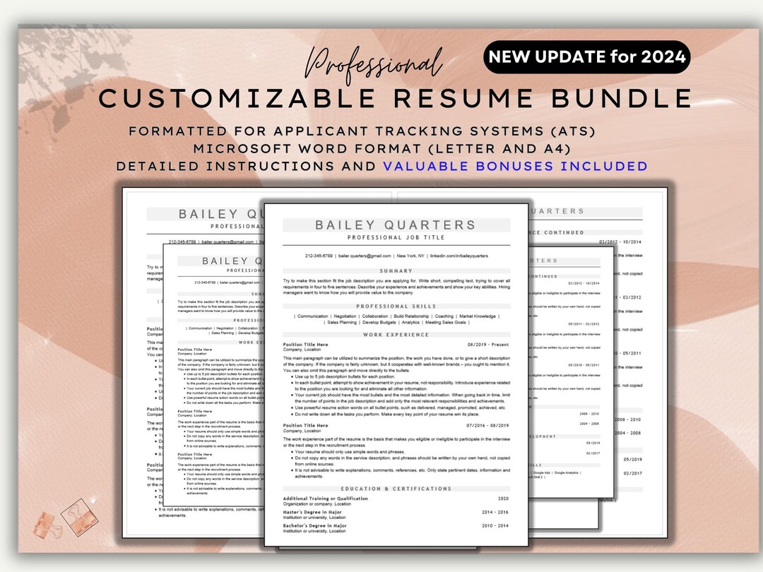 Best Professional Resume Template for Microsoft Word 2024 | Includes ...