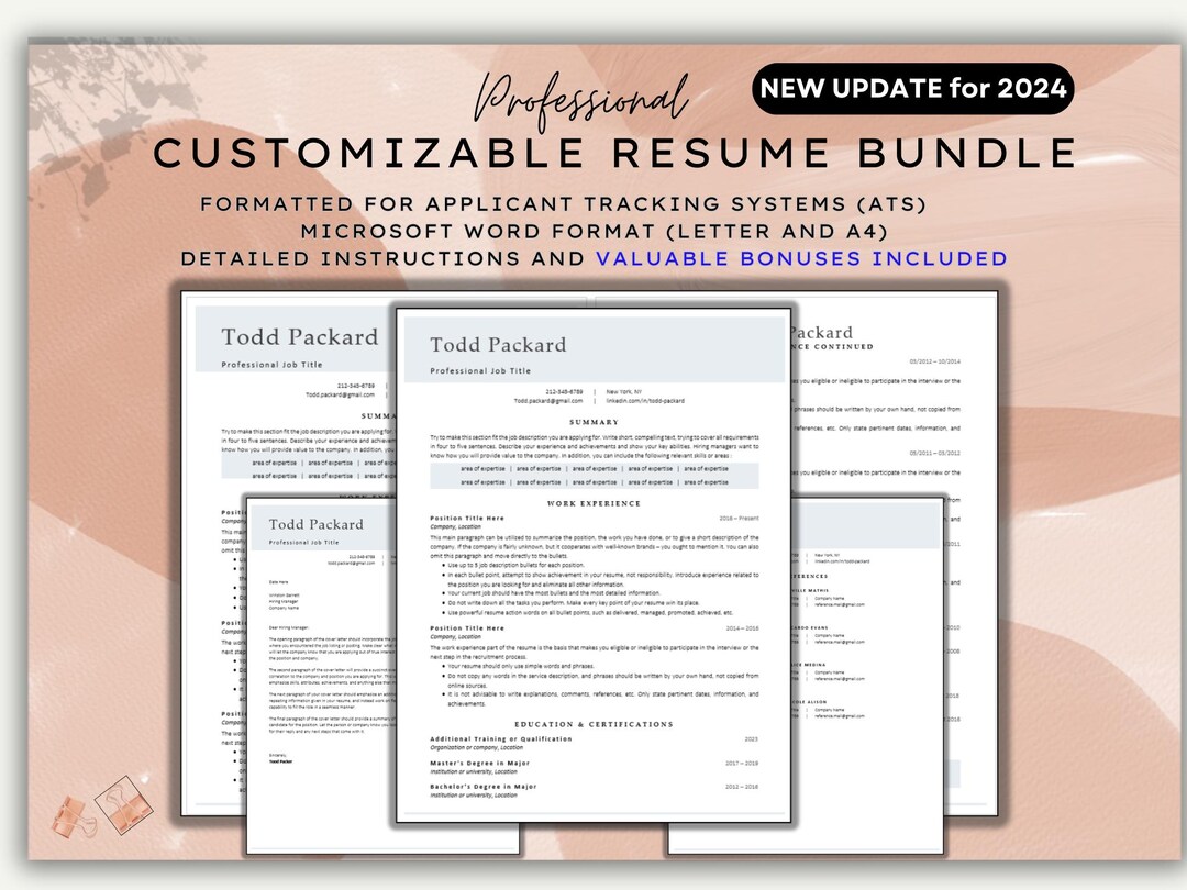 Best Professional Resume Template for Microsoft Word 2024 | Includes ...