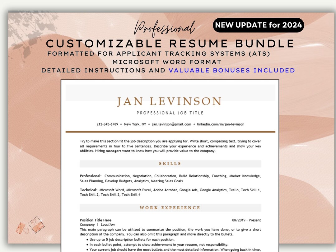 Best Professional Resume Template for Microsoft Word 2024 | Includes ...