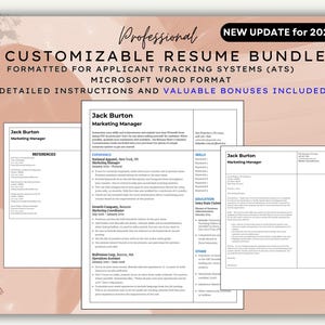 Professional Resume Template for Microsoft Word 2024 | Includes Cover ...