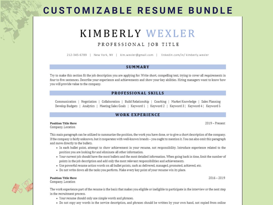 Modèle de CV pour Microsoft Word - Format moderne, professionnel ...