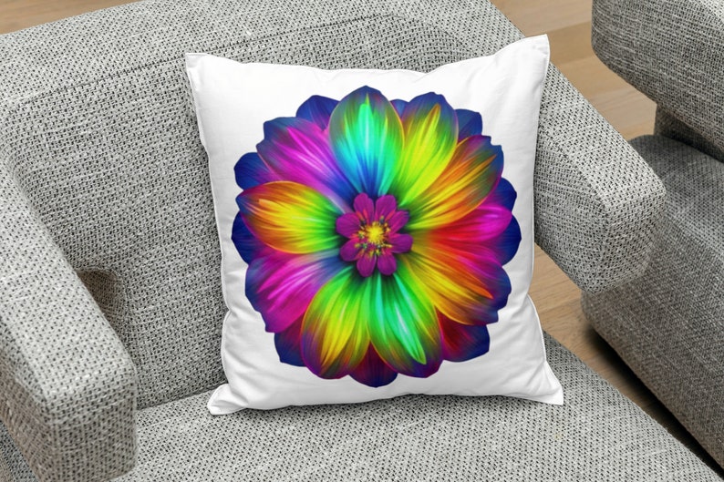 Bright Rainbow Flower- PNG File- Flower Sublimation- Flower Clipart ...